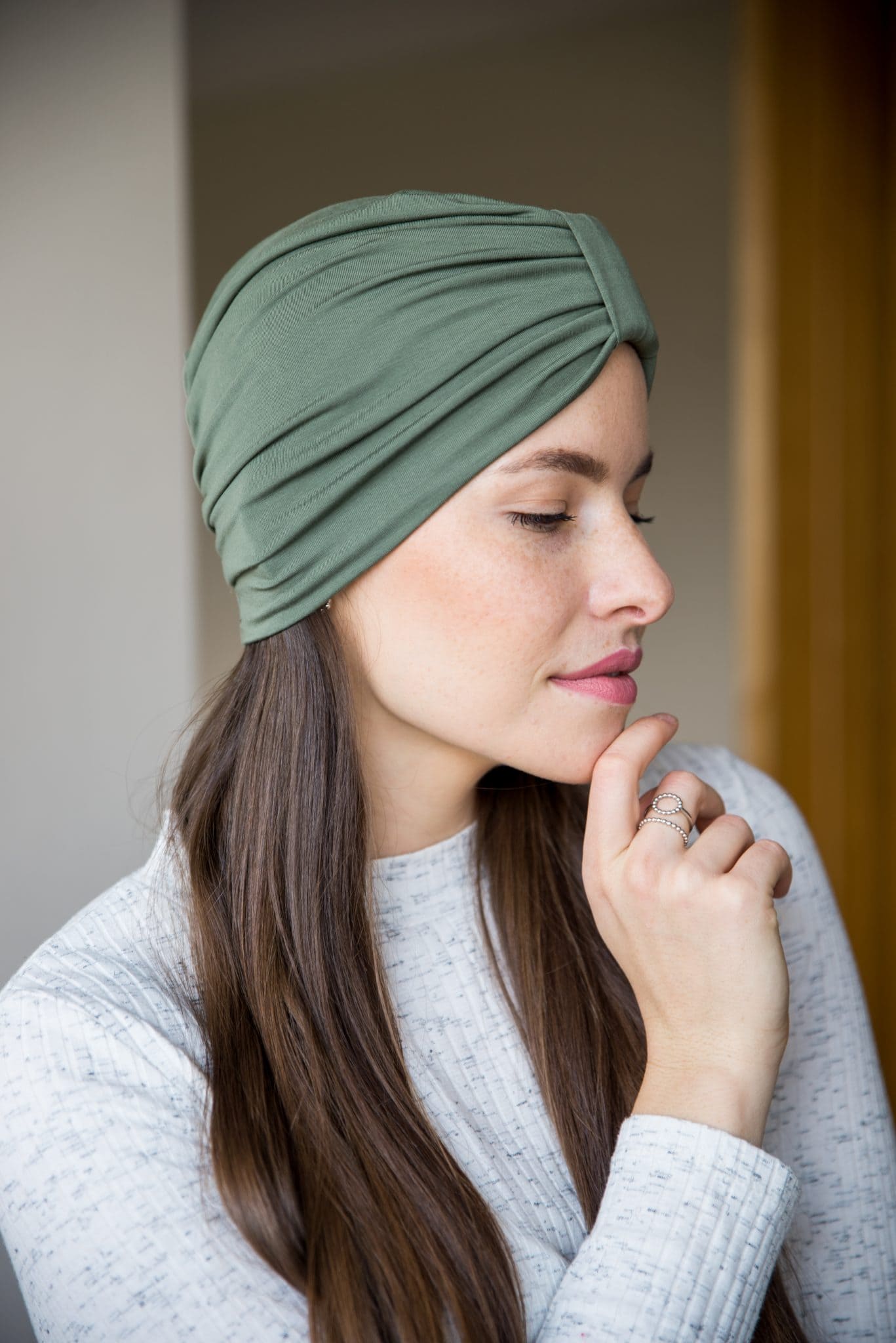Bamboo Turban Basic - Olive – moonlou